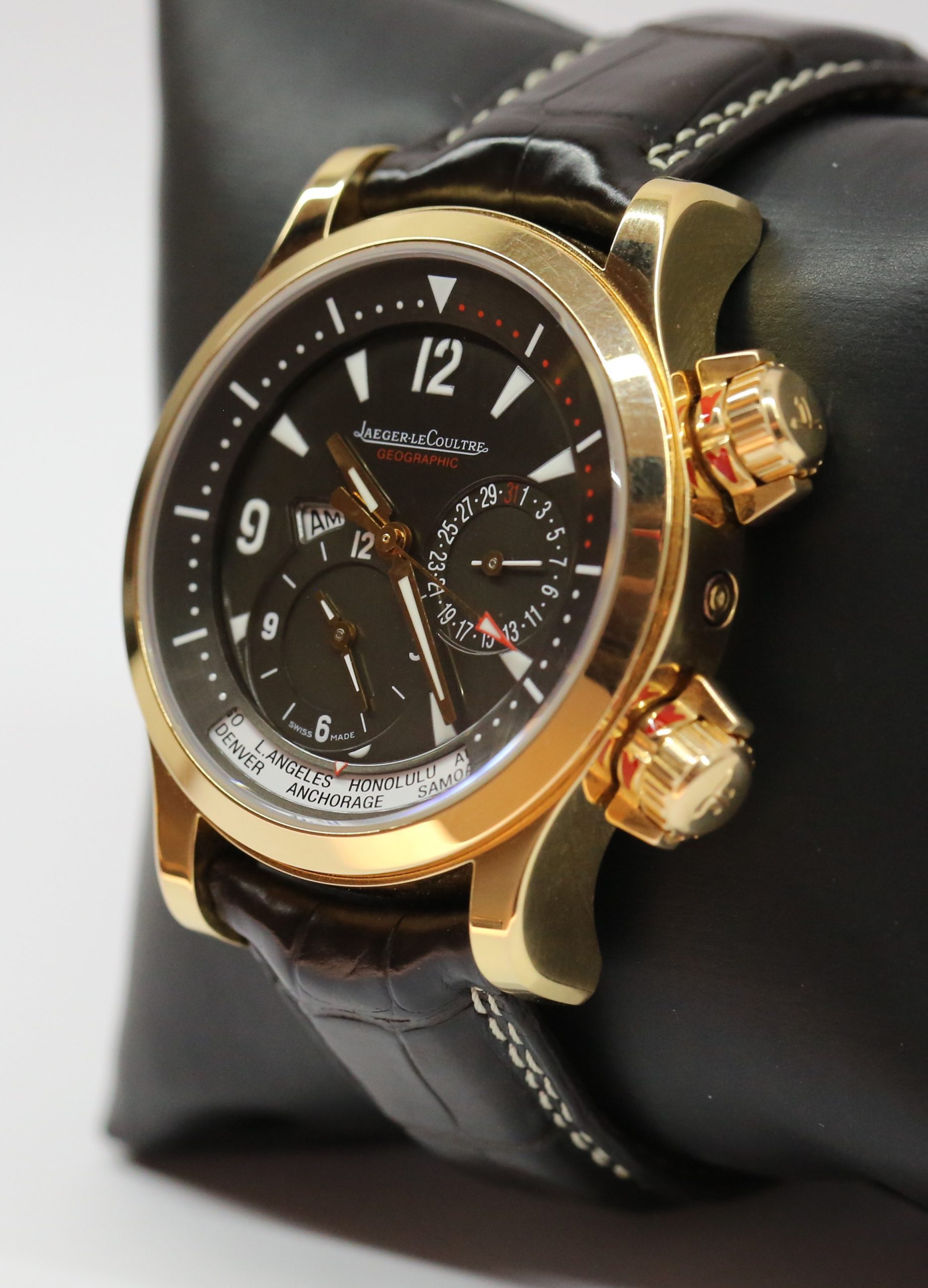 Jaeger LeCoultre Master Compressor Geographic 18ct Rose Gold on Strap ...