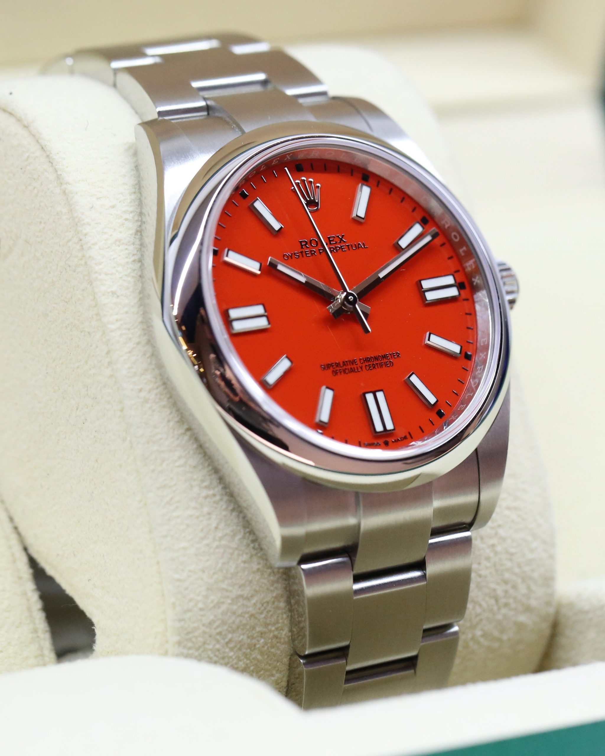 Rolex Oyster Perpetual 41, Coral Red dial, Reference 124300, Ca 2021 ...