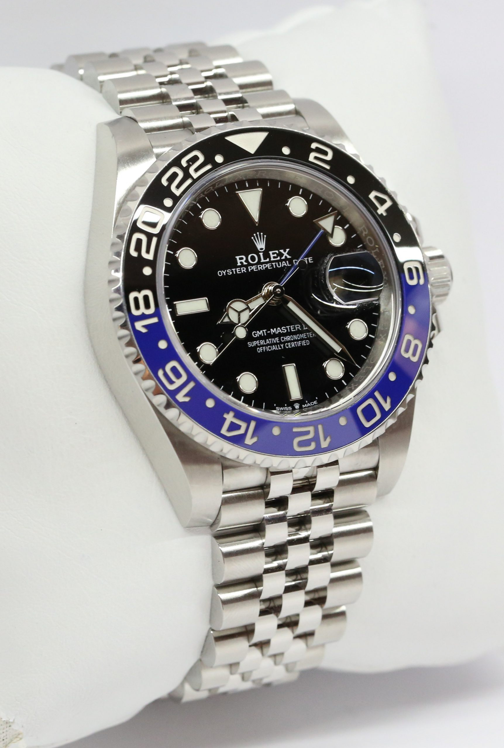 Rolex GMT Master II in stainless steel, Ceramic Blue Black Bezel on ...