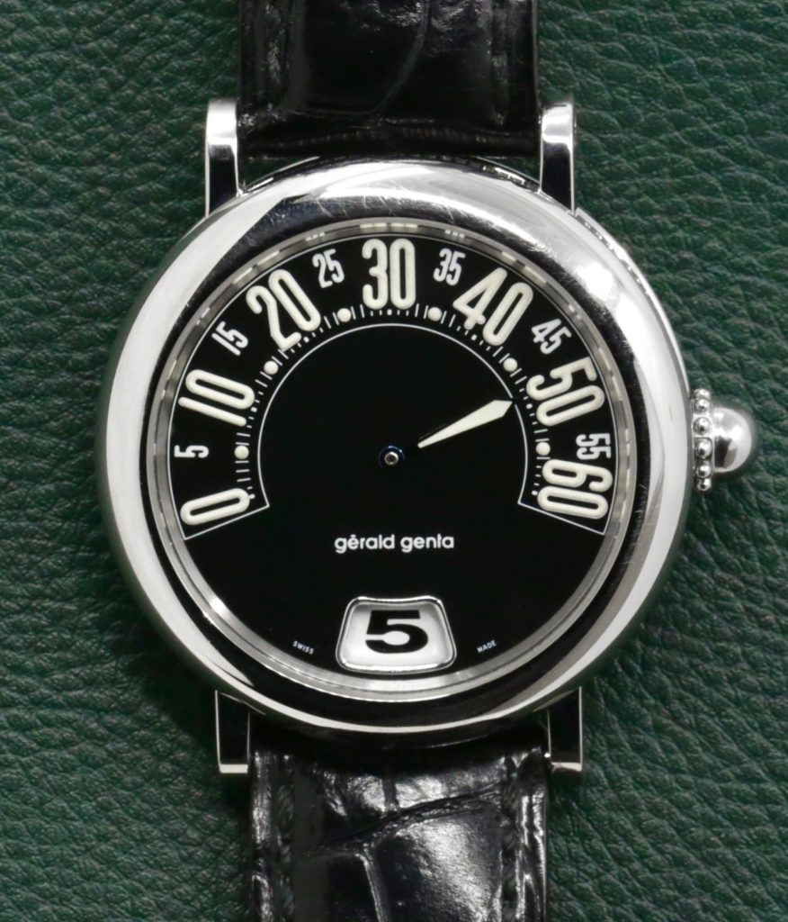 Gerald Genta Retro Classic Jumphour, Stainless Steel, Black Arab Dial ...