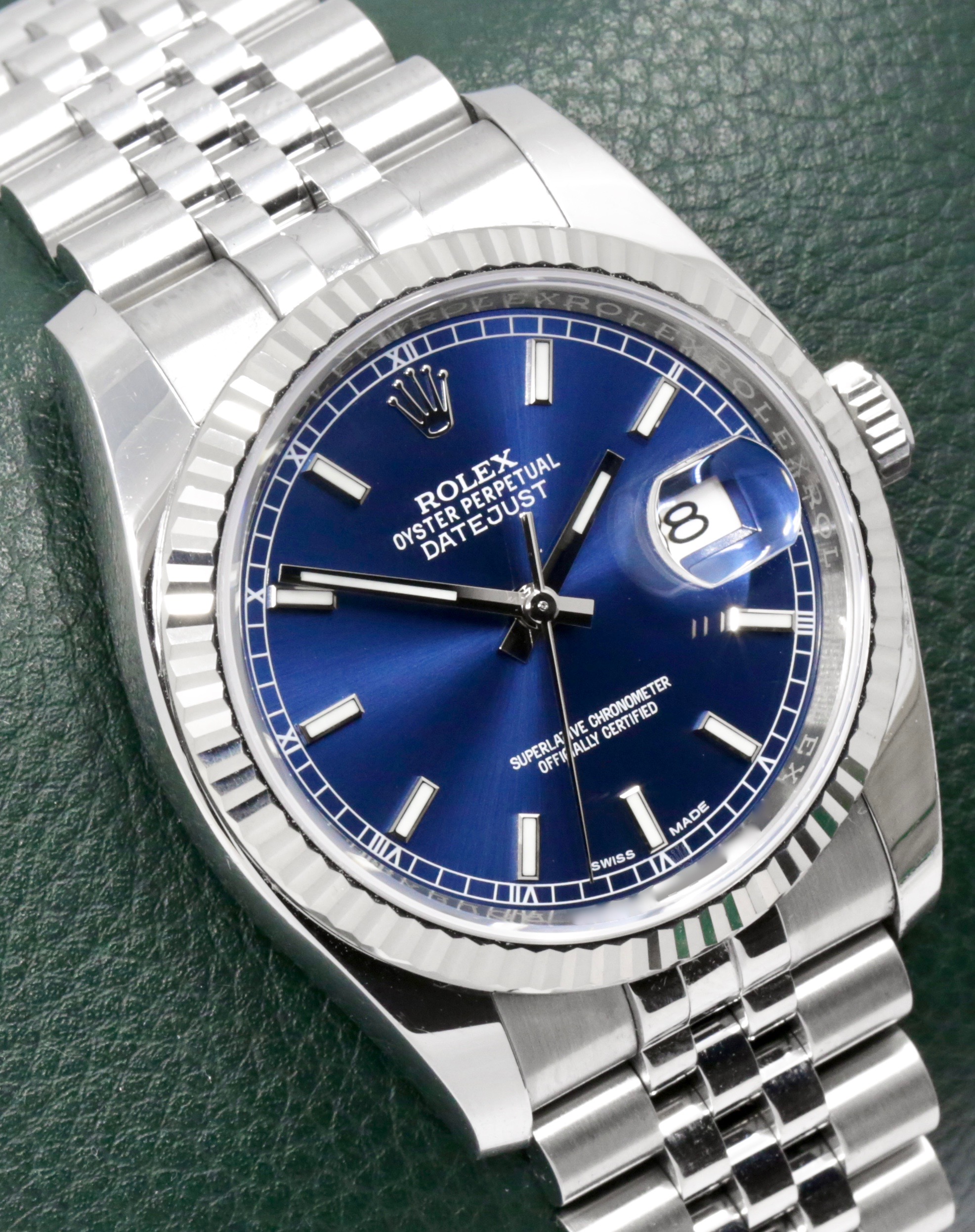 Rolex Datejust 36, in Stainless Steel, Blue Index Dial, 18ct White Gold ...