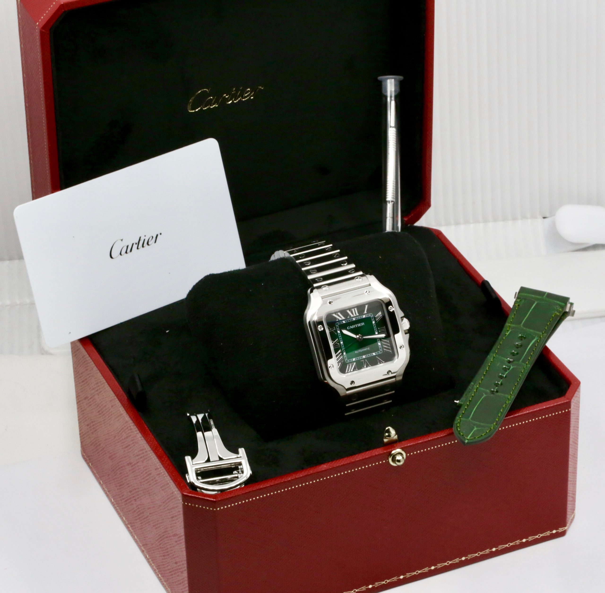 *UNWORN* Cartier Santos De Cartier Watch, Medium Size, Stainless Steel ...