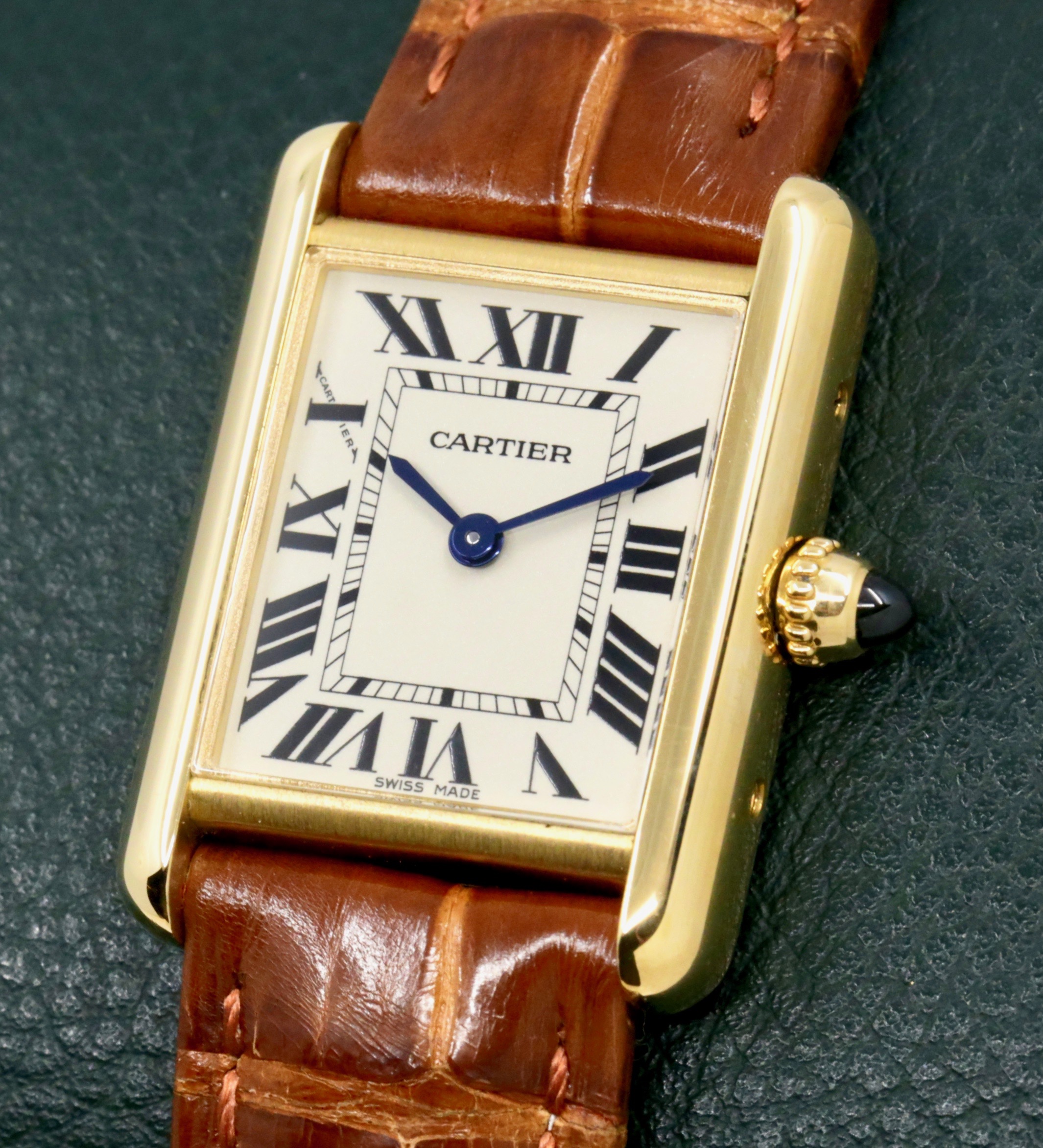 Cartier Tank Louis, Small Model, in 18ct Yellow Gold, Silver Roman Dial ...