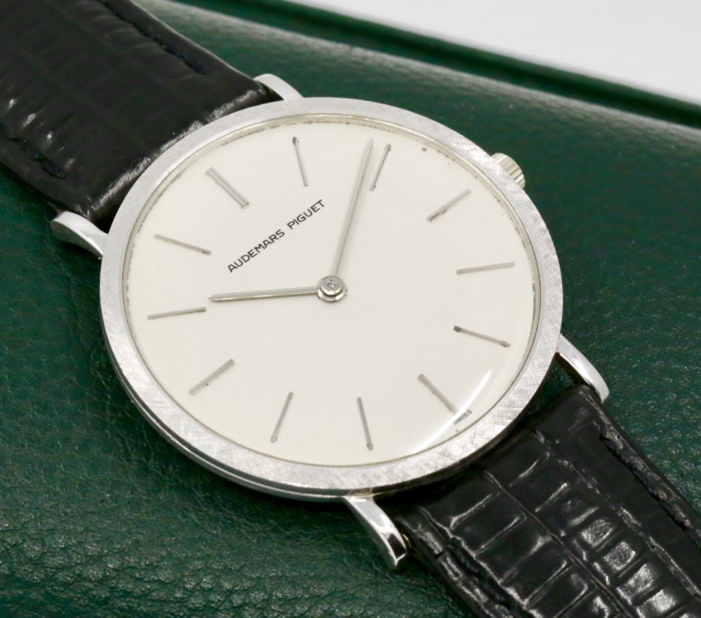 Audemars Piguet Ultra-Thin Dress Watch in 18ct white gold, ivory index ...
