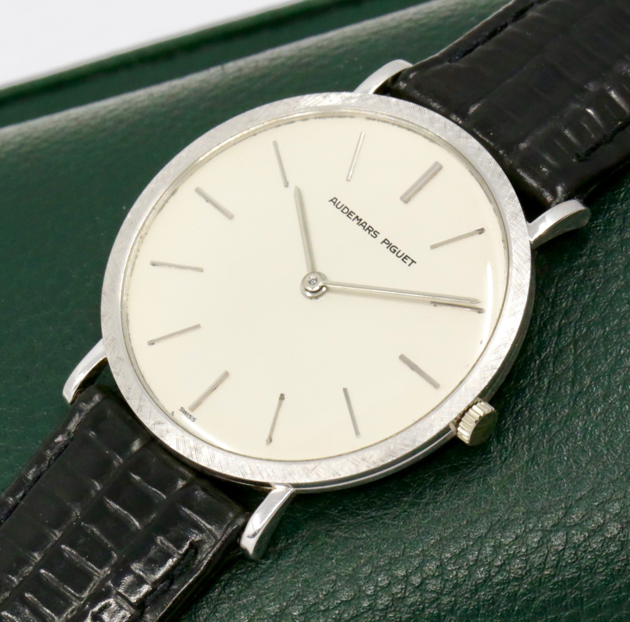 Audemars Piguet Ultra-Thin Dress Watch in 18ct white gold, ivory index ...
