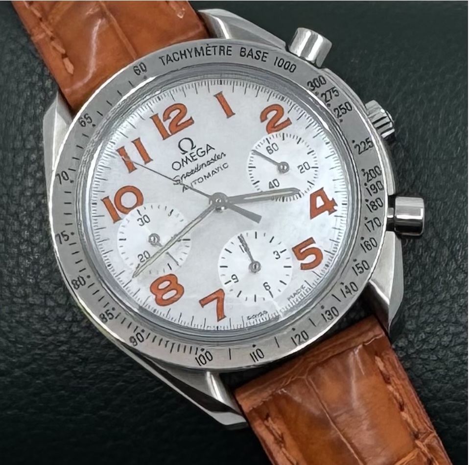 Omega Speedmaster chronograph reduced stainless steel with mother of ...